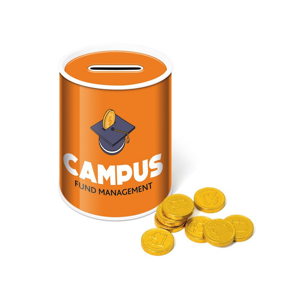 Branded Money Box Tin - Branded Confectionery at Logo Delicious